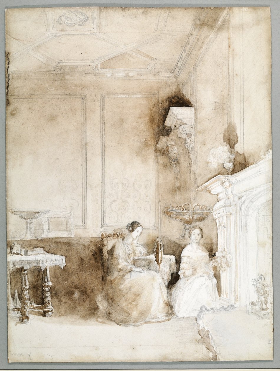 Florence Nightingale and Marianne Nicholson in the Drawing Room at Embley