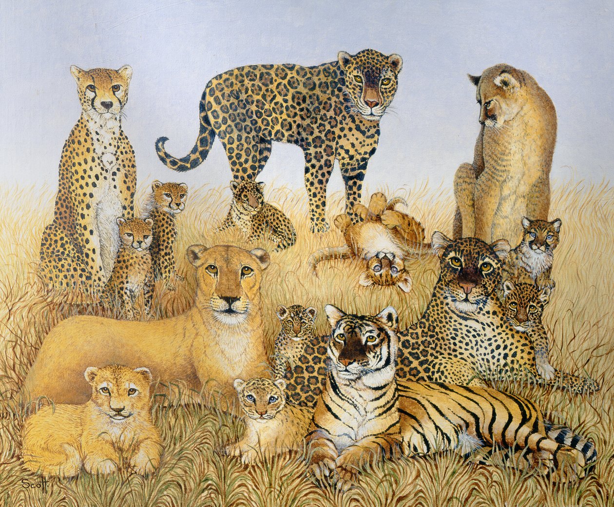 The Big Cats by Pat Scott: Highest-quality art reproduction