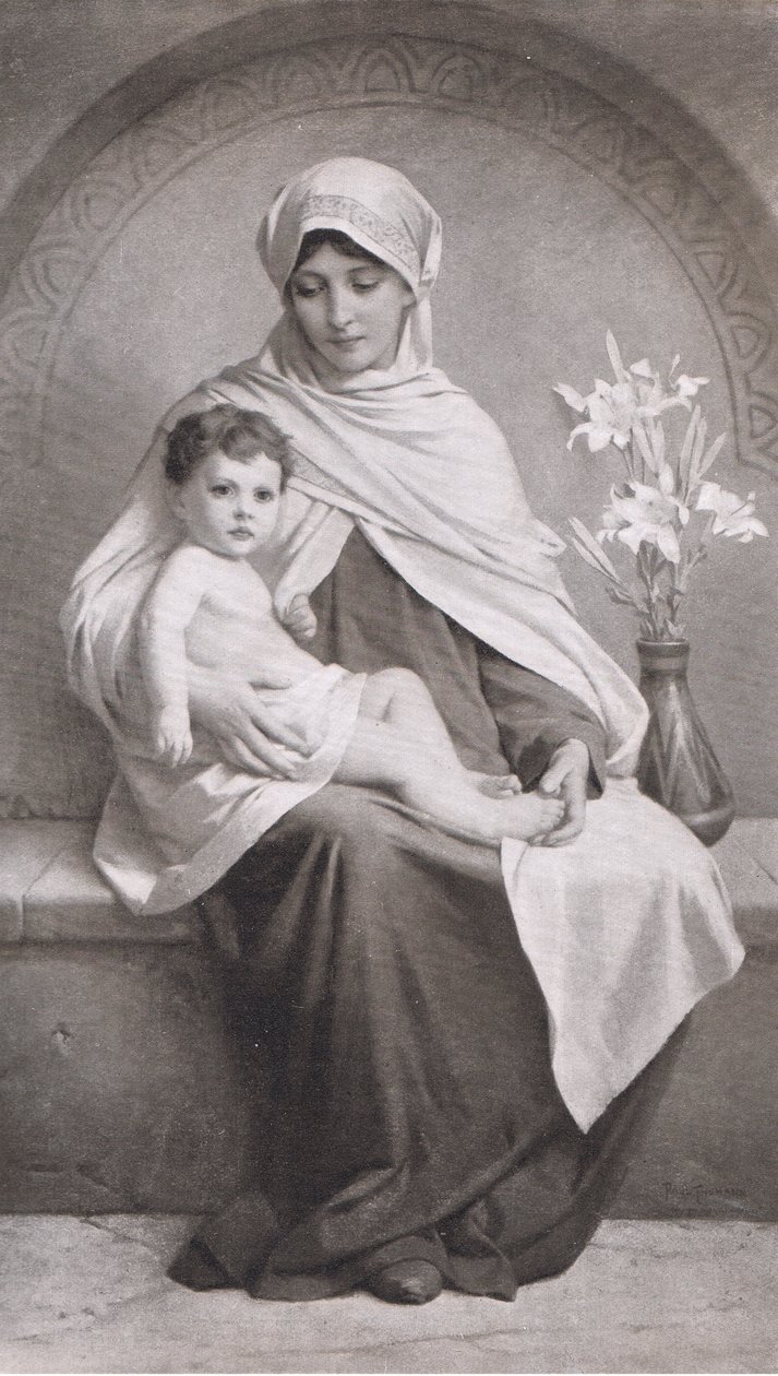 Mother and child by Friedrich Paul Thumann: Fine art print