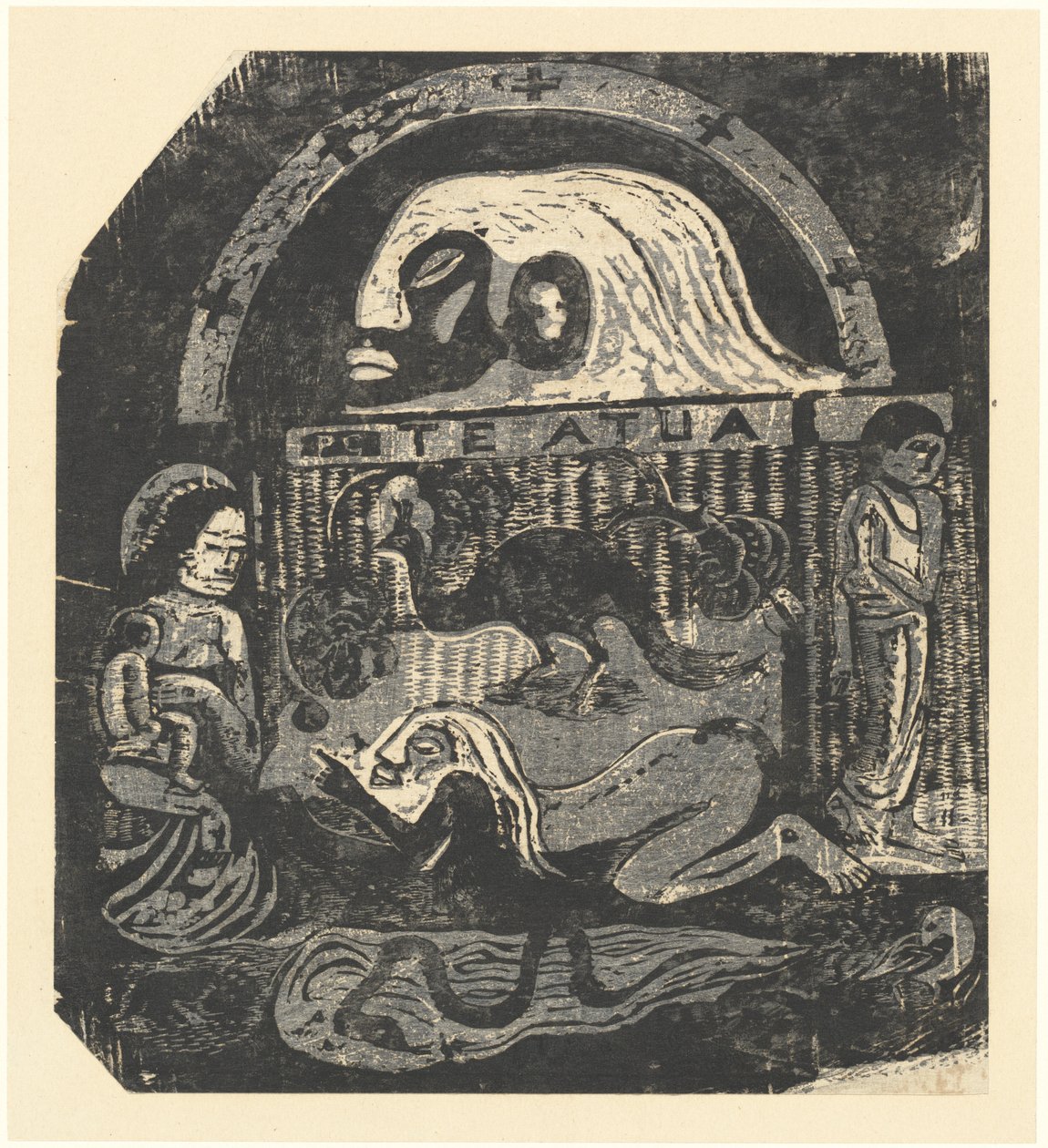 Te Atua The Gods Small Plate by Paul Gauguin