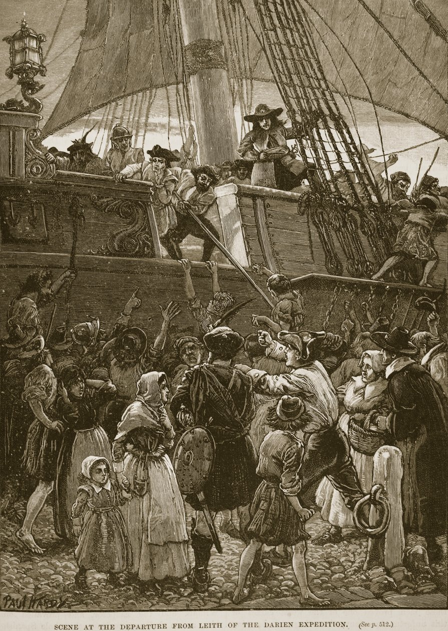 Scene at the Departure from Leith of the Darien Expedition ...