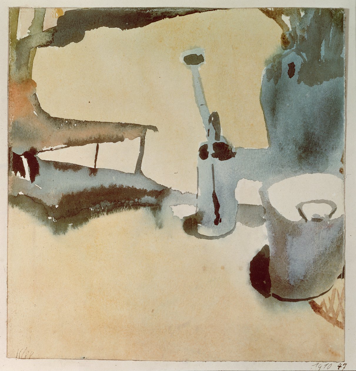 Flower Stand with Watering Can and Bucket by Paul Klee