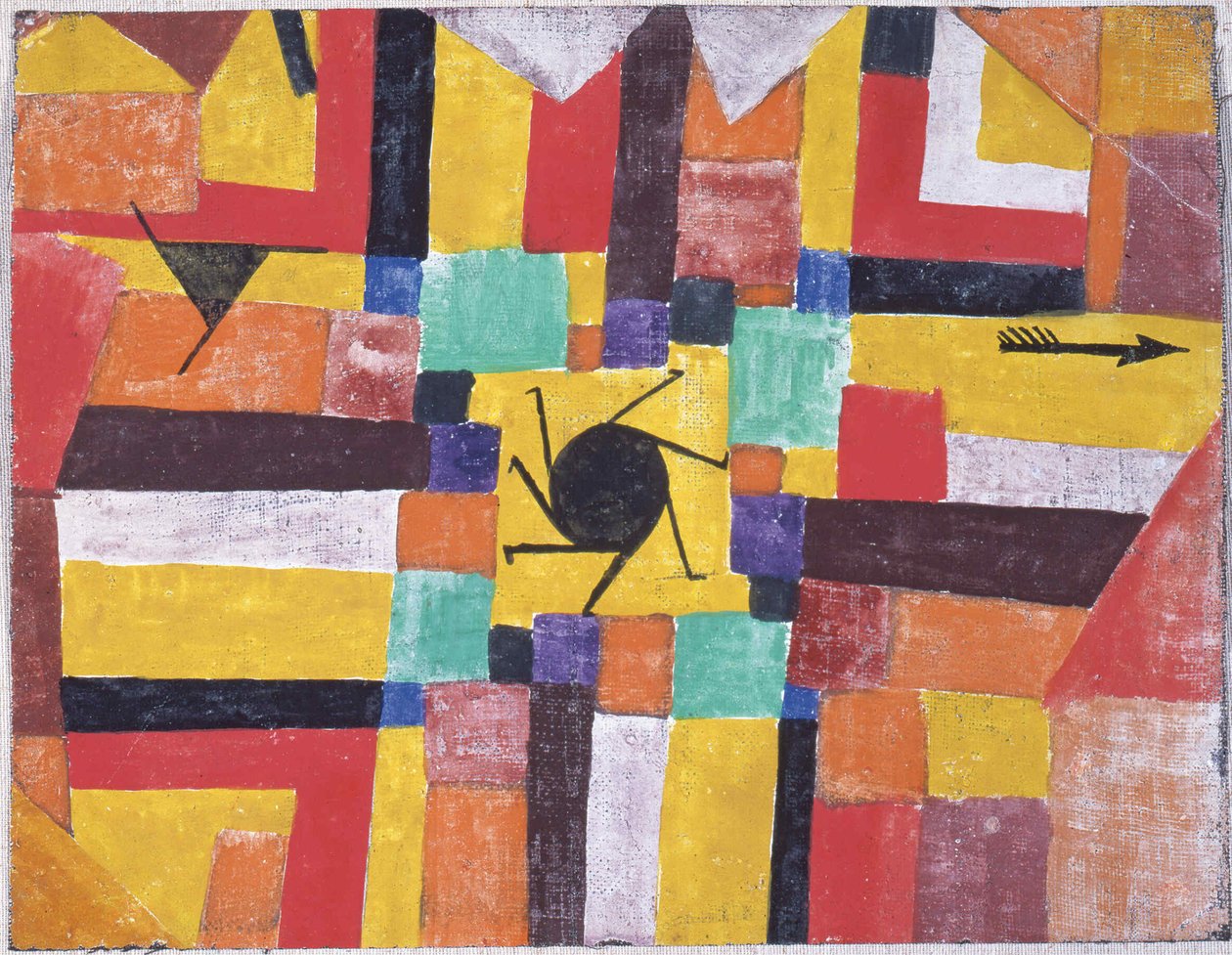 With the Rotating Black Sun and the Arrow by Paul Klee