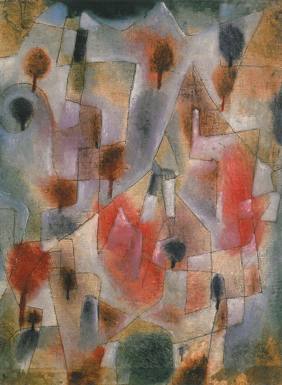 Landscape with Blue and Red Trees by Paul Klee