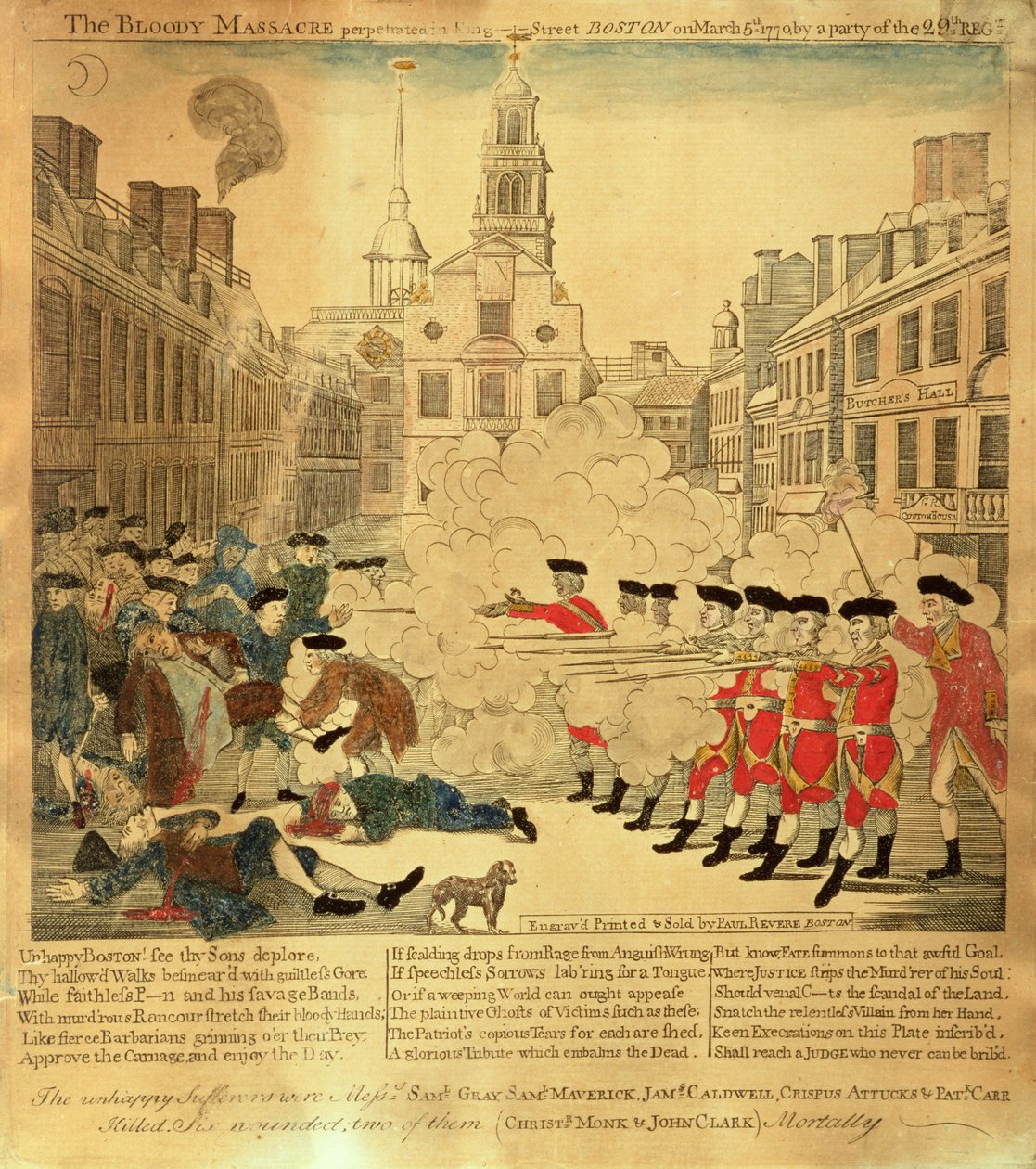 The Bloody Massacre on 5th March 1770 by Paul Revere