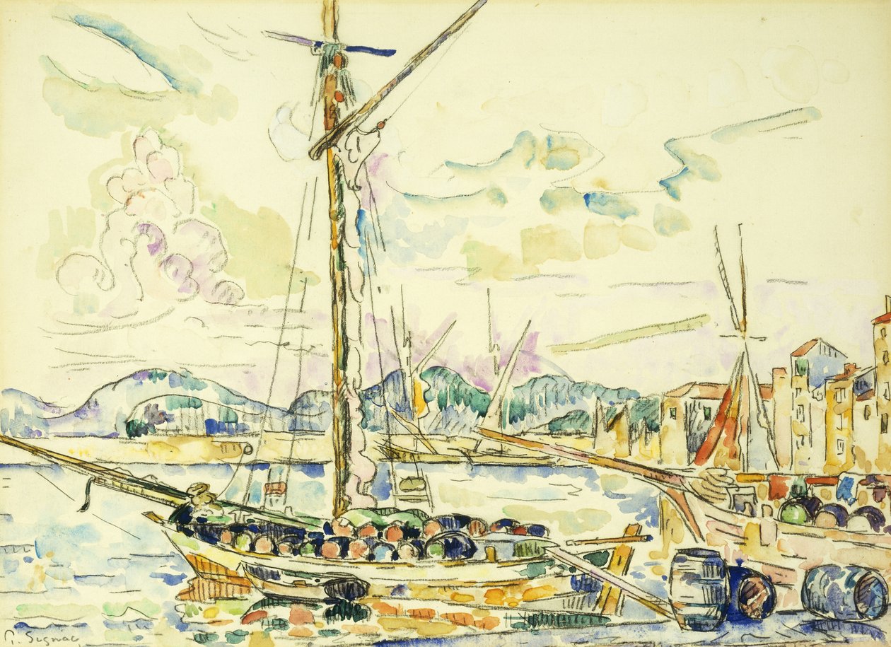The Port of Saint-Tropez by Paul Signac: Fine art print