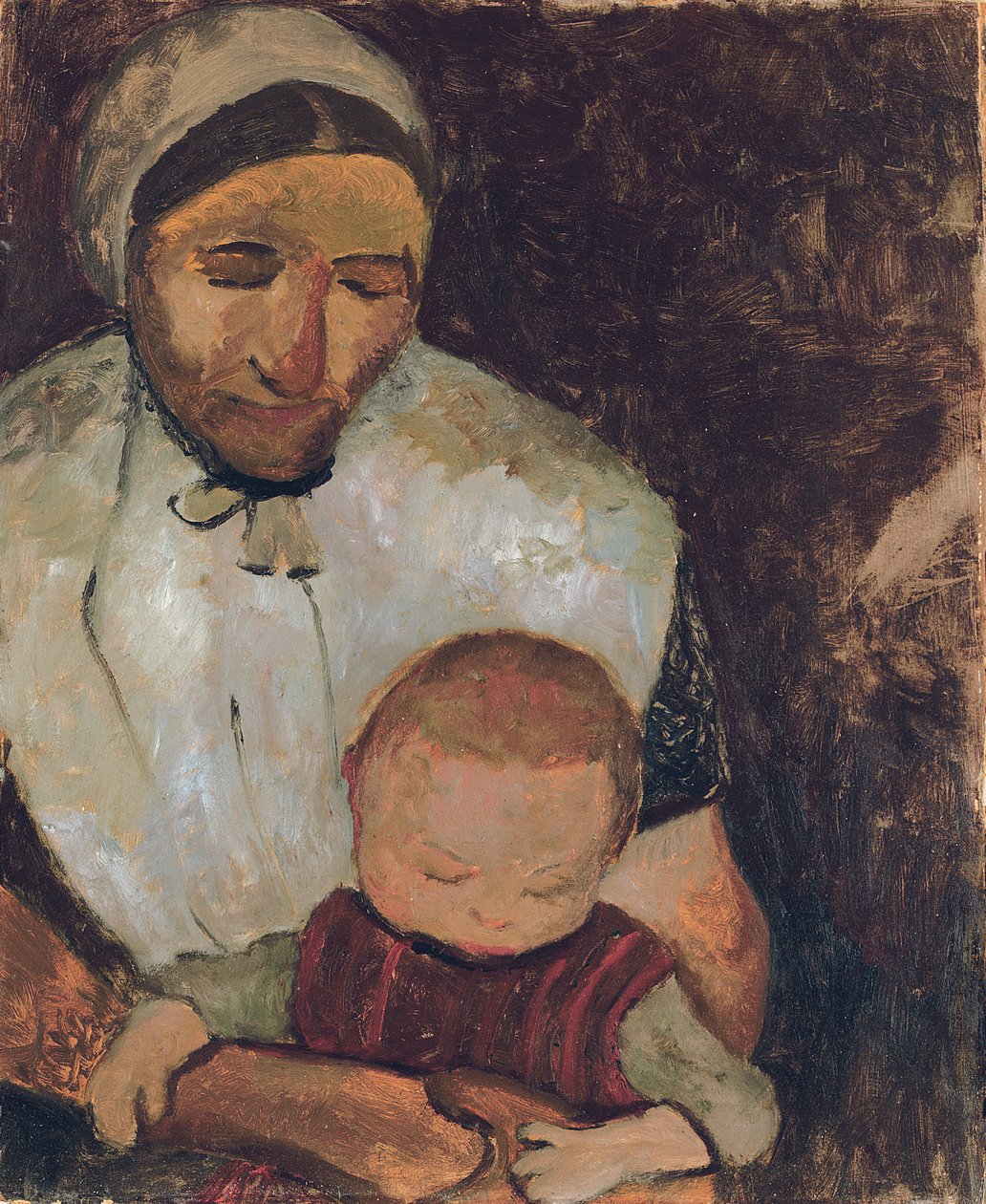 Seated Woman with Child on Her Lap by Paula Modersohn-Becker