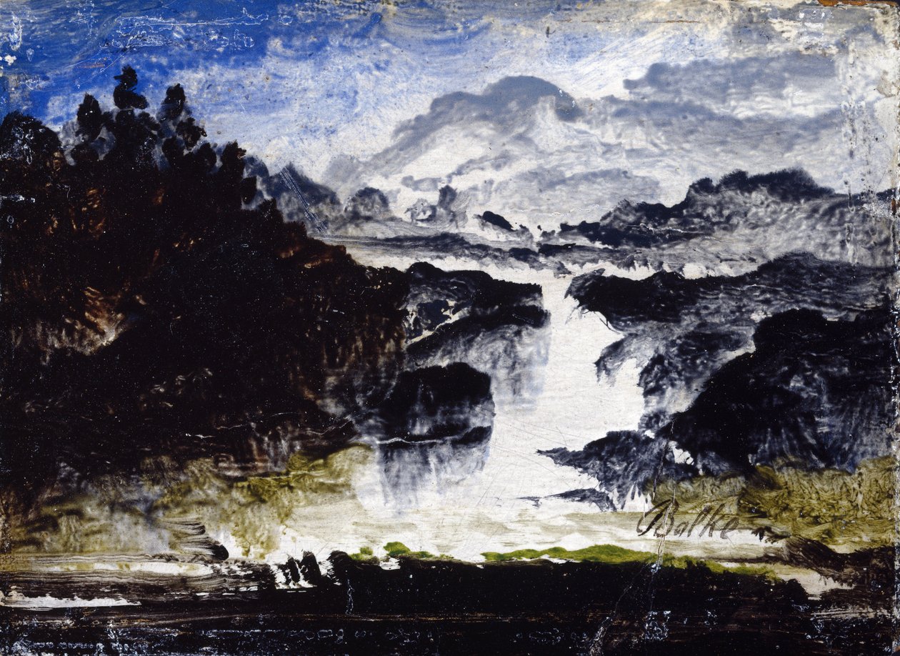 A Waterfall by Peder Balke: Highest-quality art reproduction