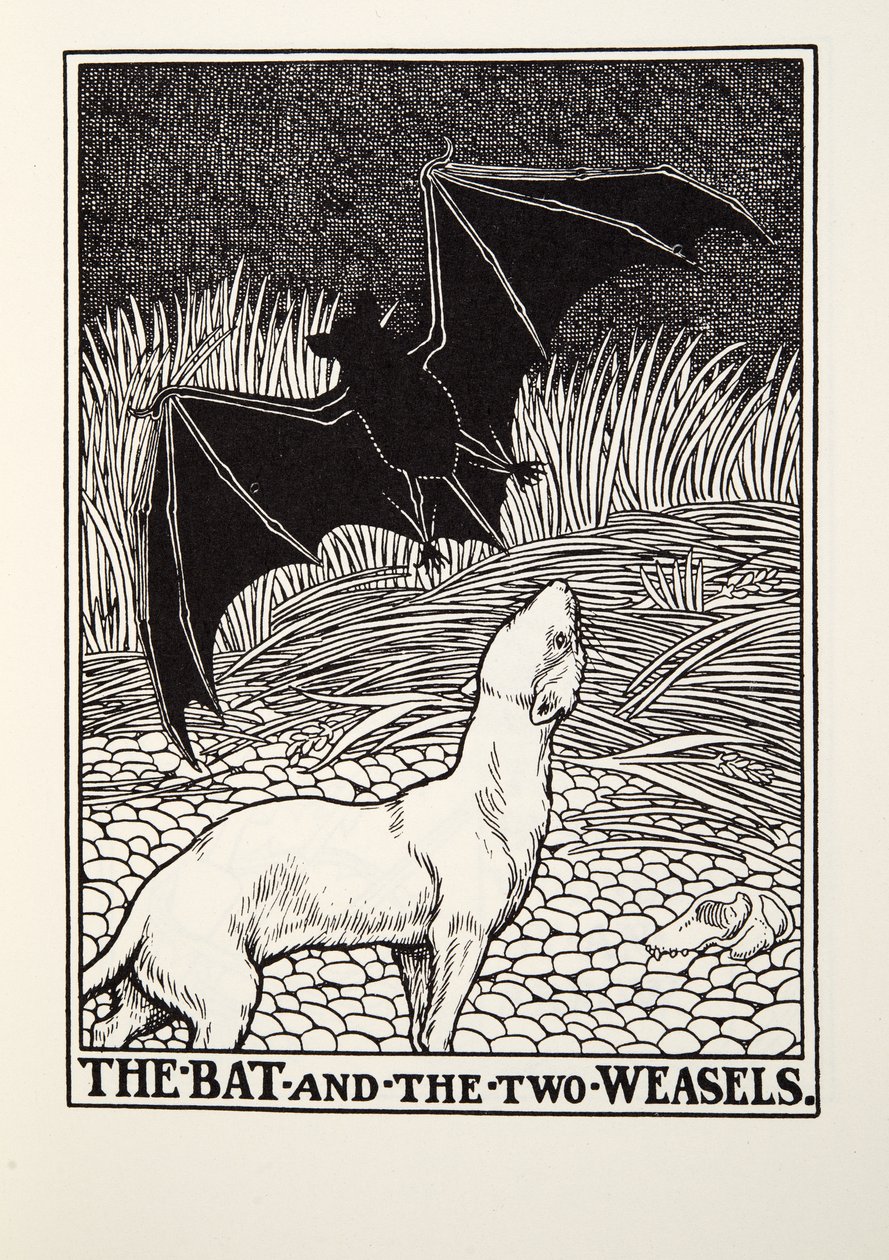 The Bat and the Two Weasels, from Fontaine Fables