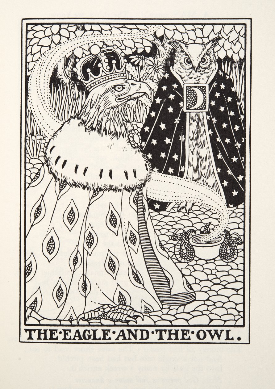 The Eagle and the Owl, from Fontaine Fables, pub. 1905