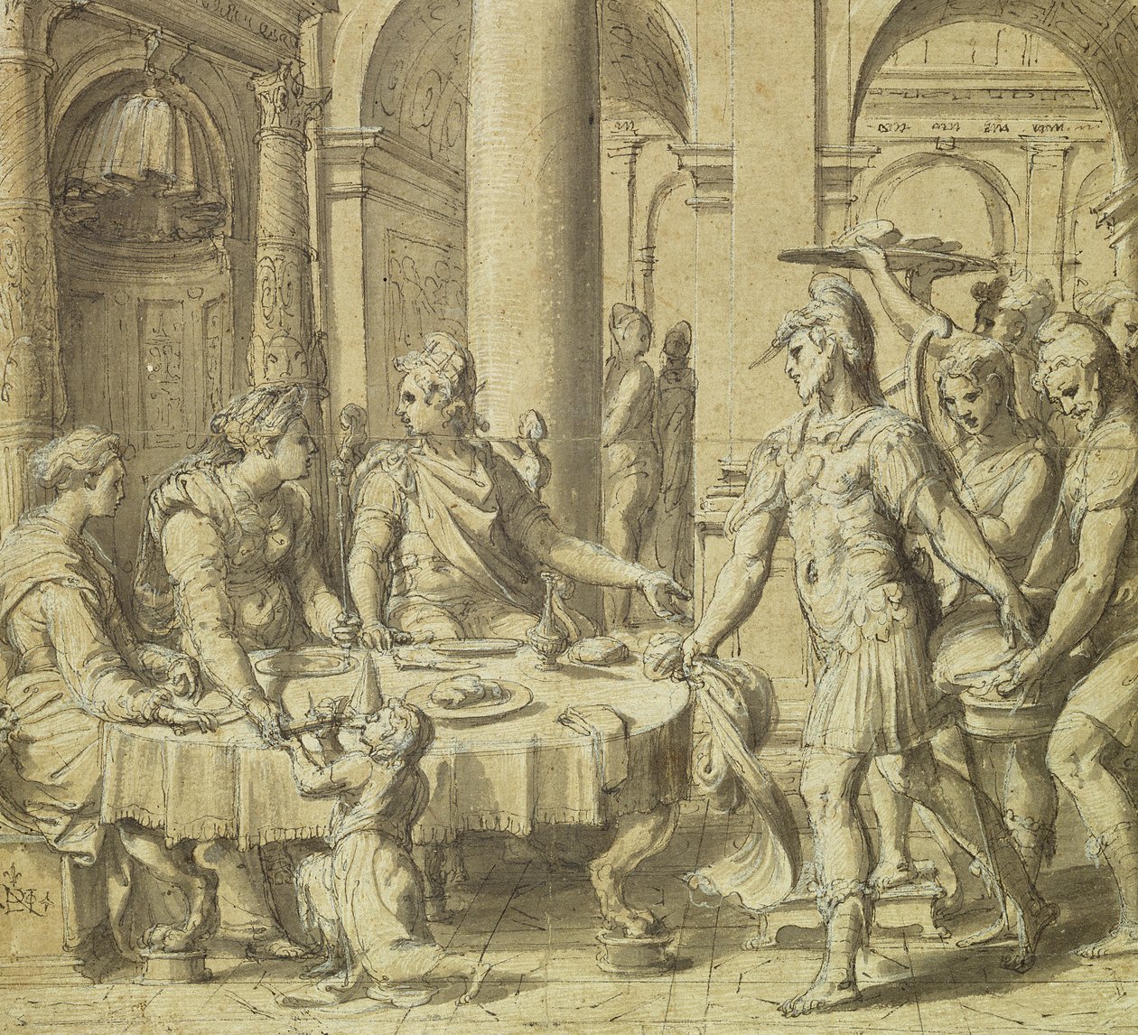 The Banquet of Dido and Aeneas, model for a tapestry in the Story of ...