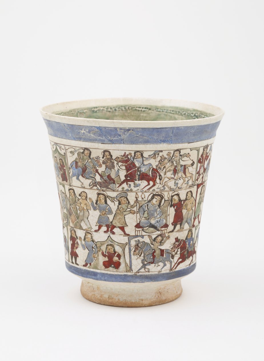 Beaker Depicting the 'Shahnama', Kashan, Iran, Saljuq Period, Late 12th ...