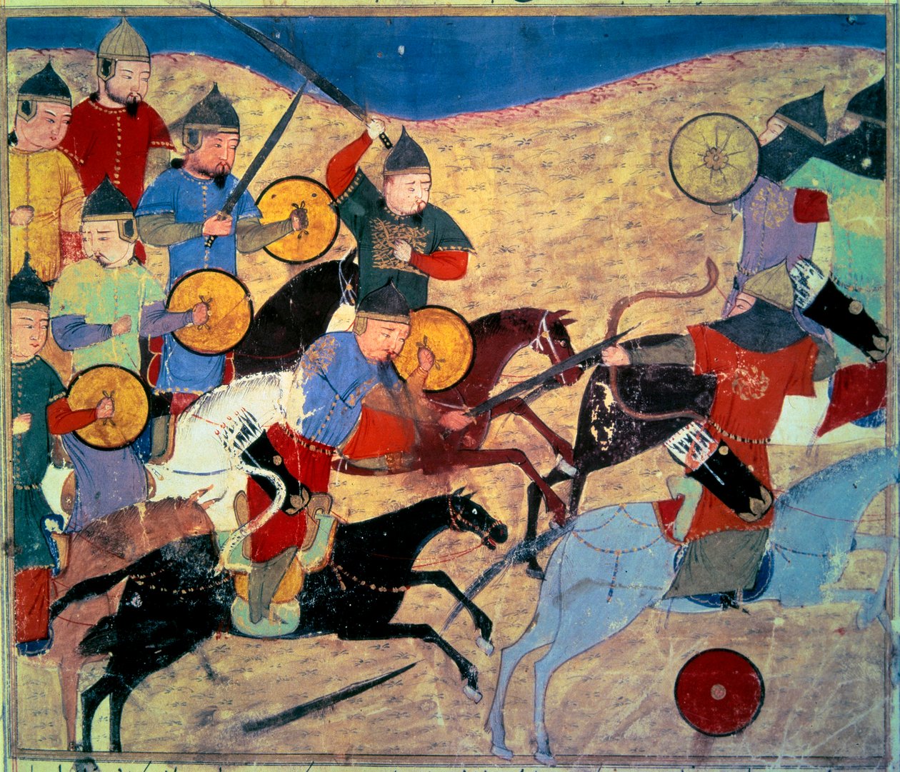 Leak of Noqai, Mongolian horsemen. Persian manuscript Sum of Stories ...