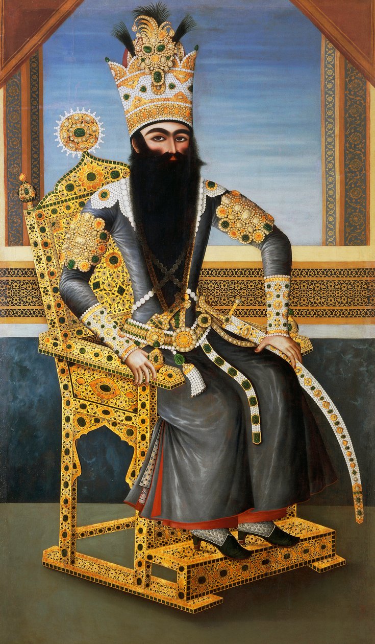 Portrait of Fath Ali Shah by Persian School: Fine art print