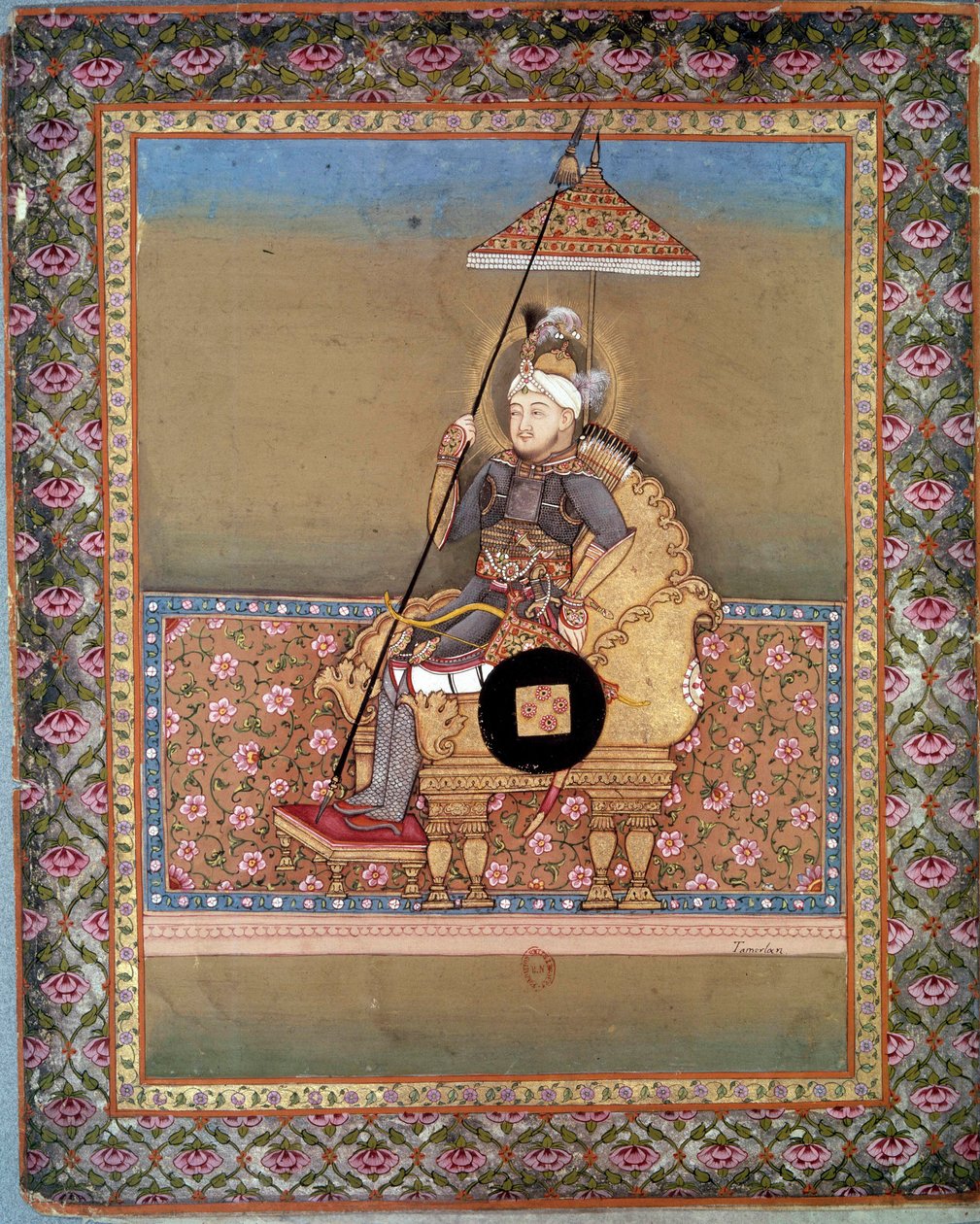 Portrait of Mongolian chief Tamerlan (1336-1405) (or Timur Lang, 'Timur ...