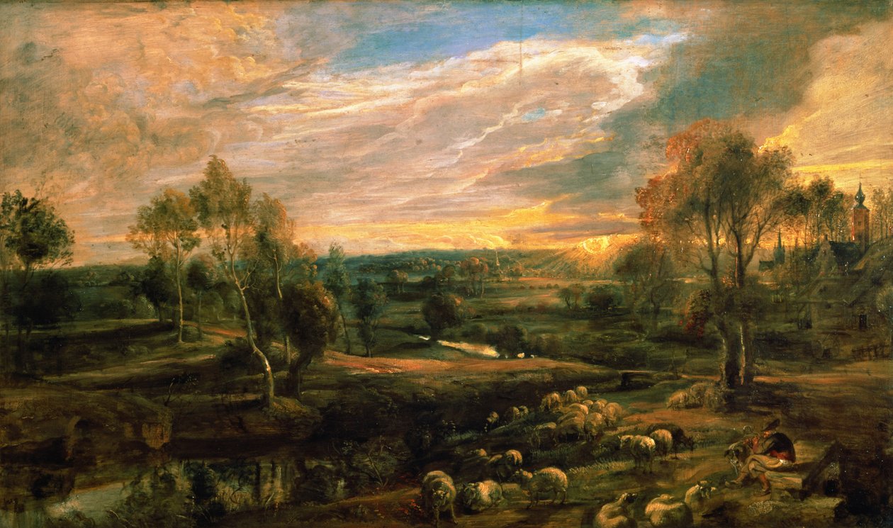 A Landscape with a Shepherd and His Flock, c.1638
