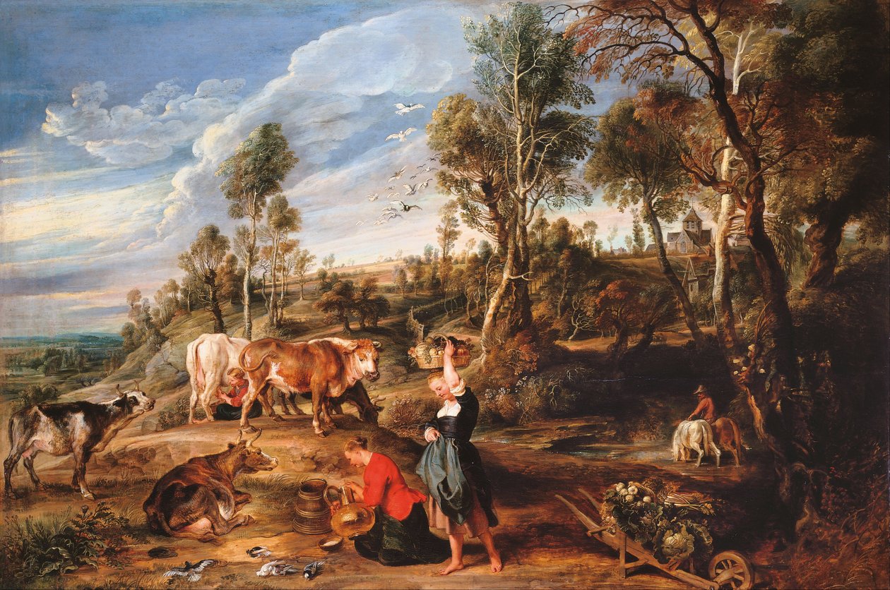 Milkmaids with Cattle in a Landscape, The Farm at Laken