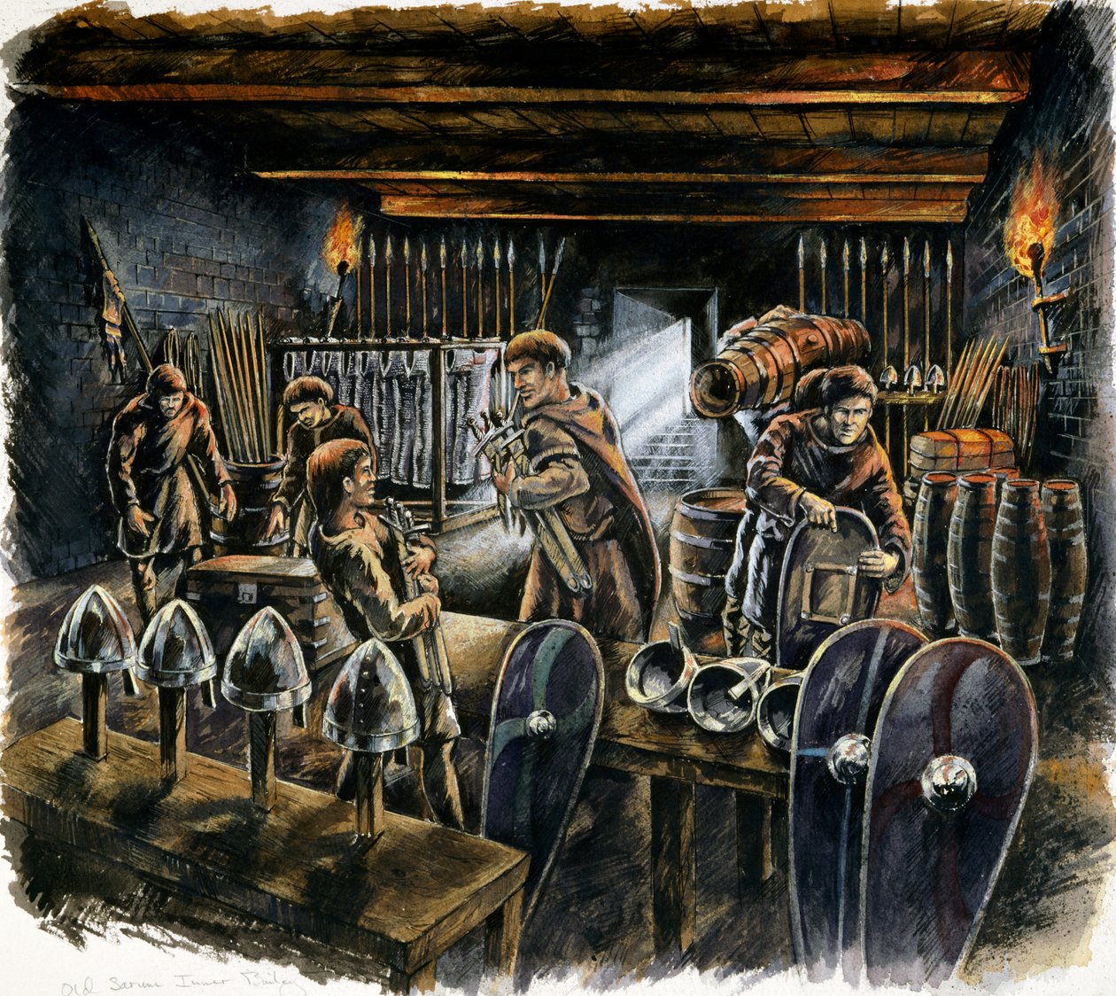 Old Sarum great tower basement by Peter Dunn: Fine art print