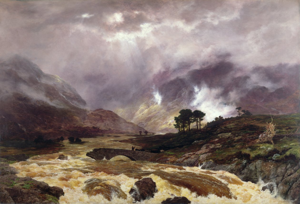 A Spate in the Highlands by Peter Graham: Fine art print