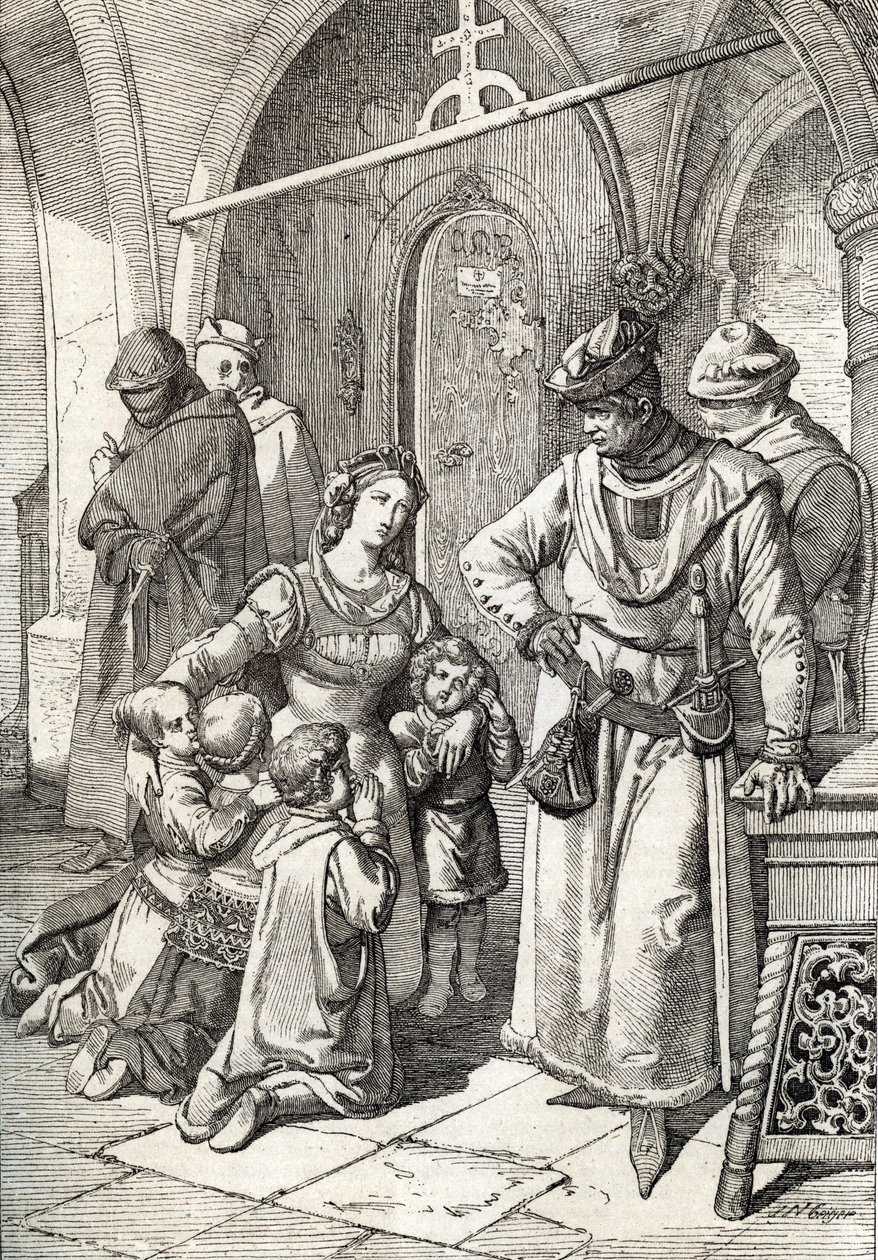 The assassination of the noble lady Ines de Castro, second wife of ...