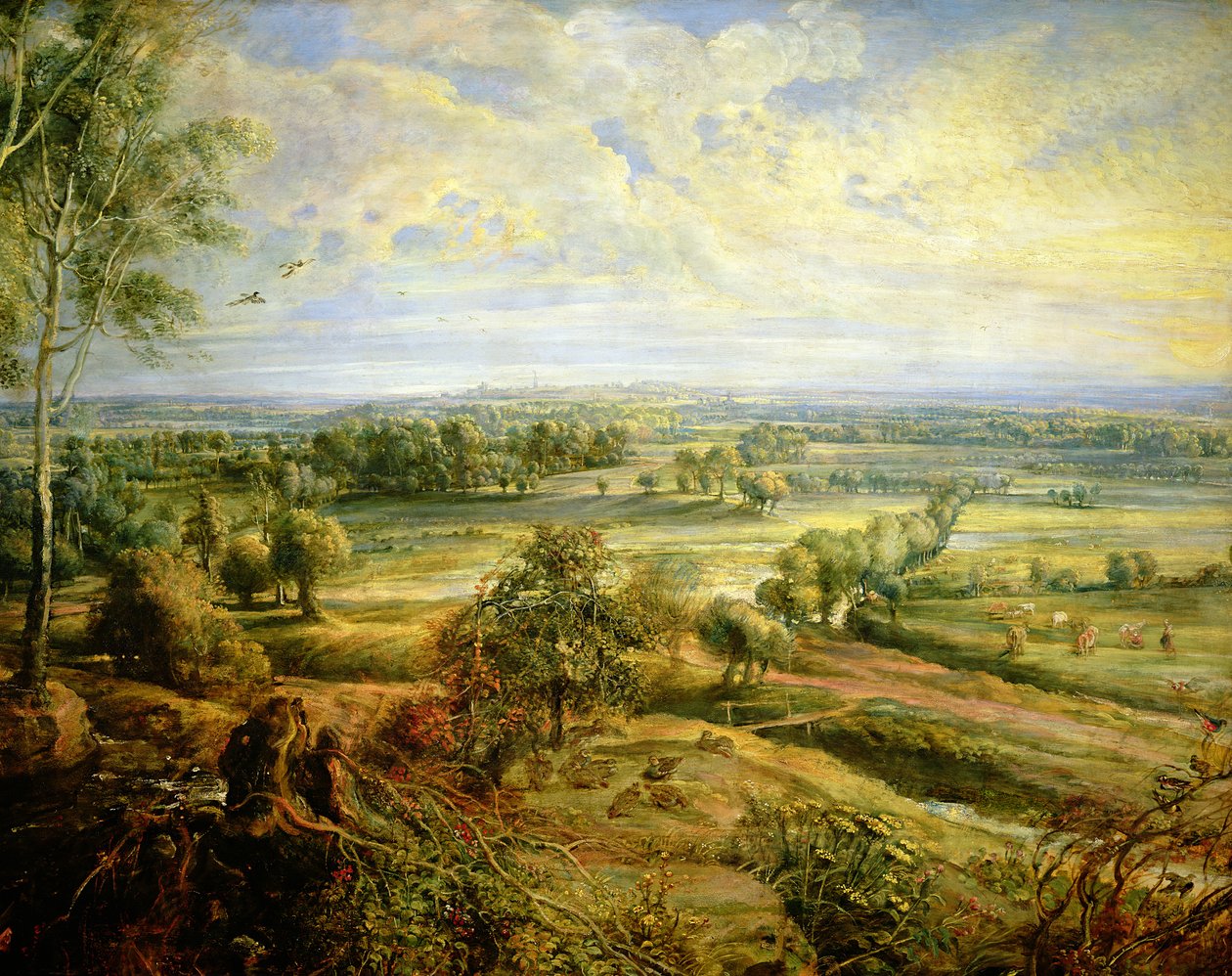An Autumn Landscape with a view of Het Steen in the Early Morning (detail)