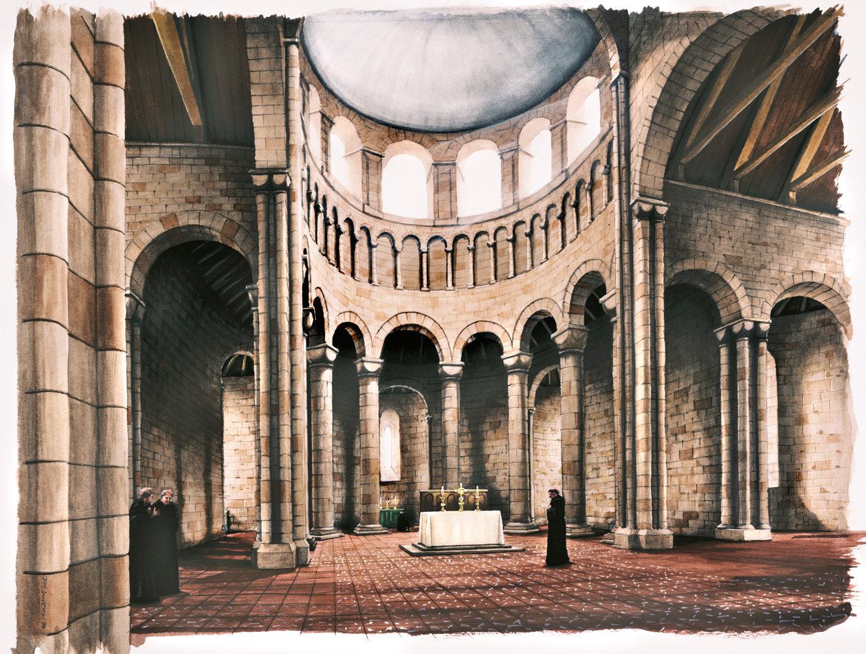 Interior of Battle Abbey Church, Sussex, in the 12th Century