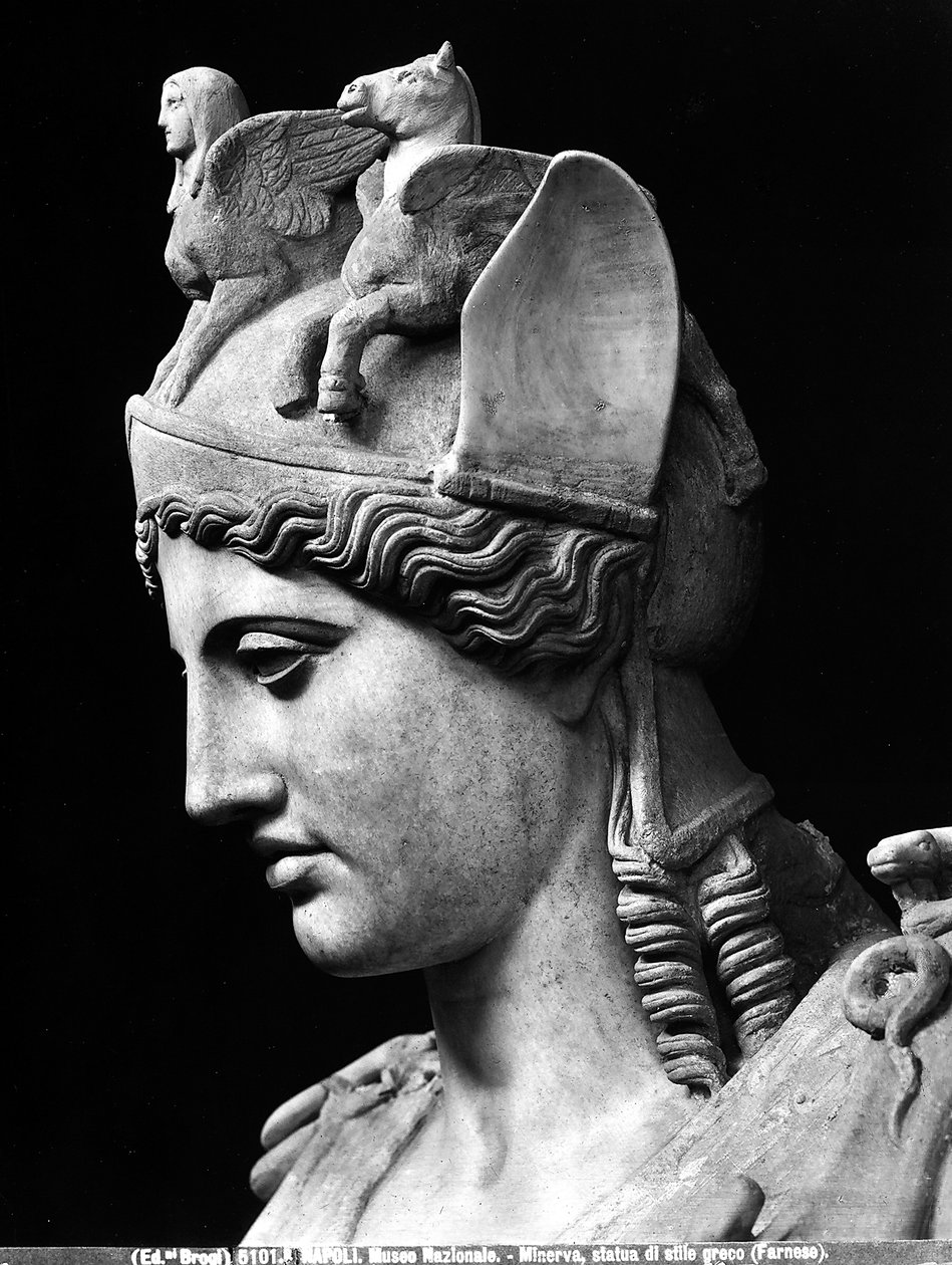 Detail of the Face of Athena Farnese, Roman Imperial Copy of a Bronze ...