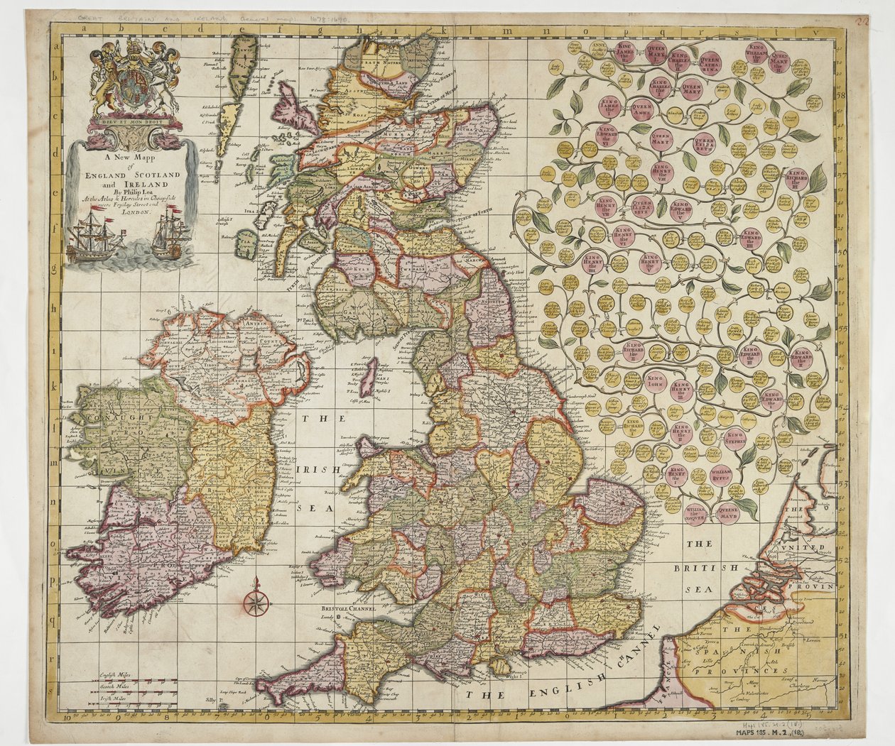 A New Map of England Scotland and Ireland, c.1690