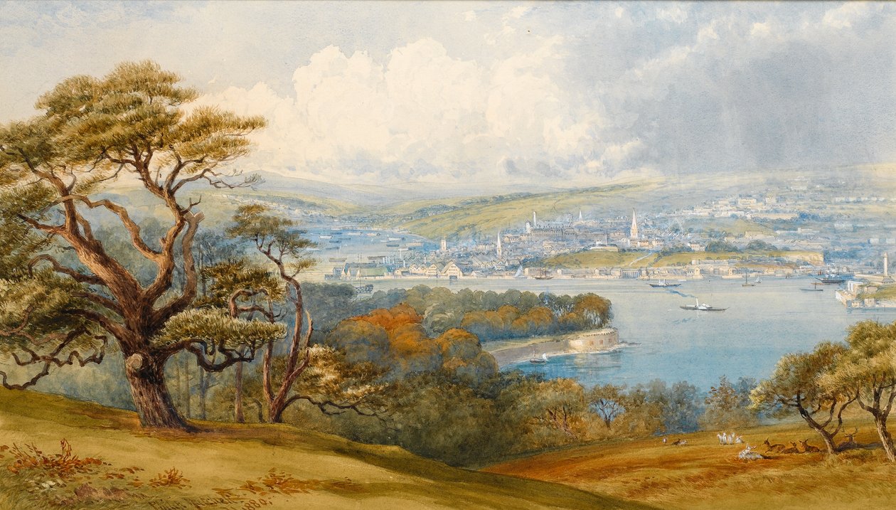 Devonport and Stonebridge from Mount Edgecombe Park