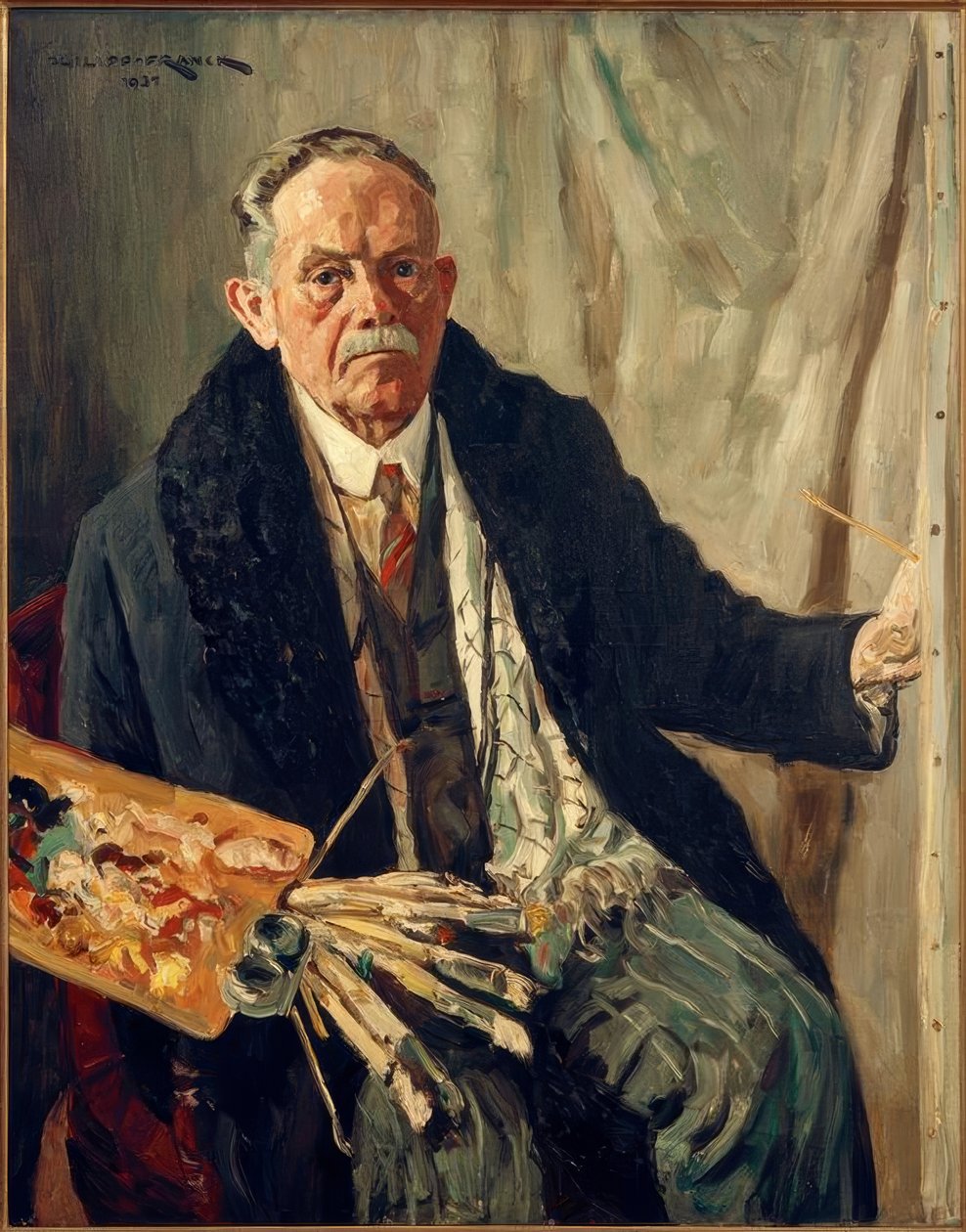 Self-Portrait in a Coat by Philipp Franck: Fine art print