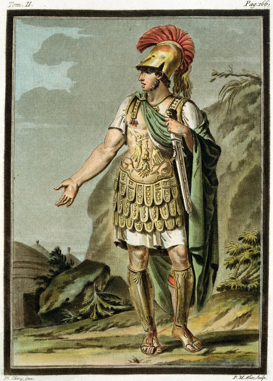 Achilles in Armour, costume for 'Iphigenia in Aulis' by Jean Racine ...