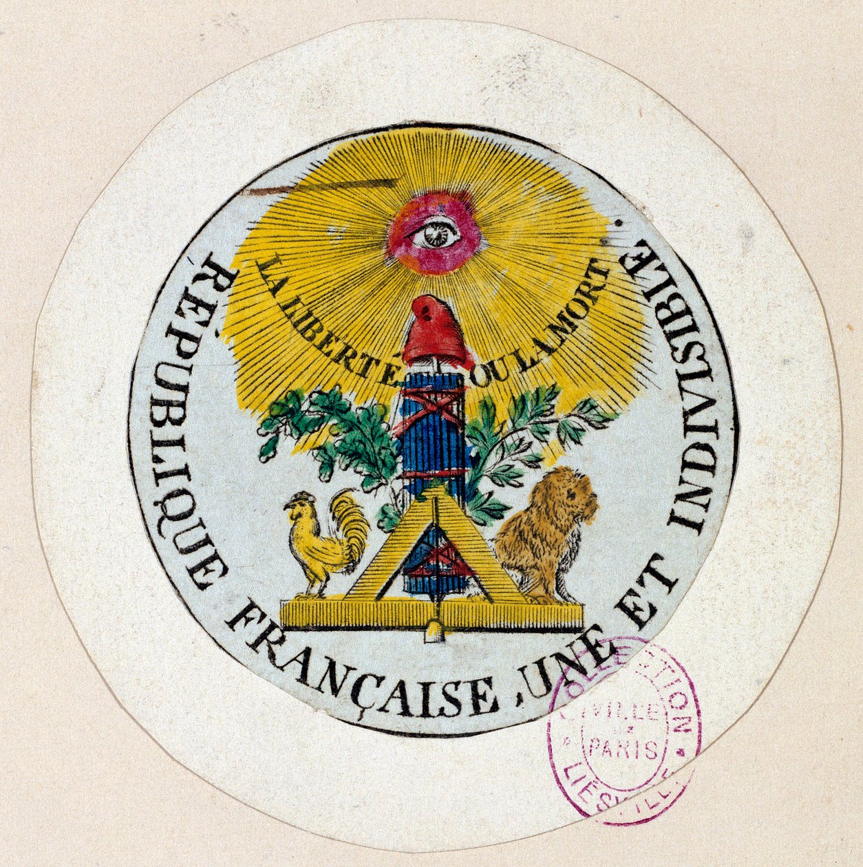 French Revolution: Seal Decorates Symbols of the Republic and of the ...