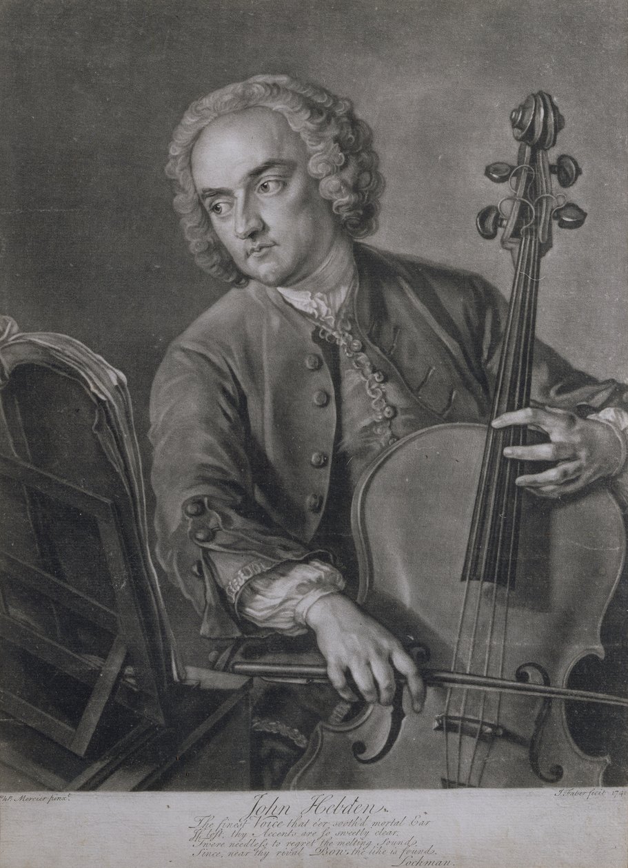 Portrait of John Hebden, a Cellist in Handel's Orchestra, Engraved by ...
