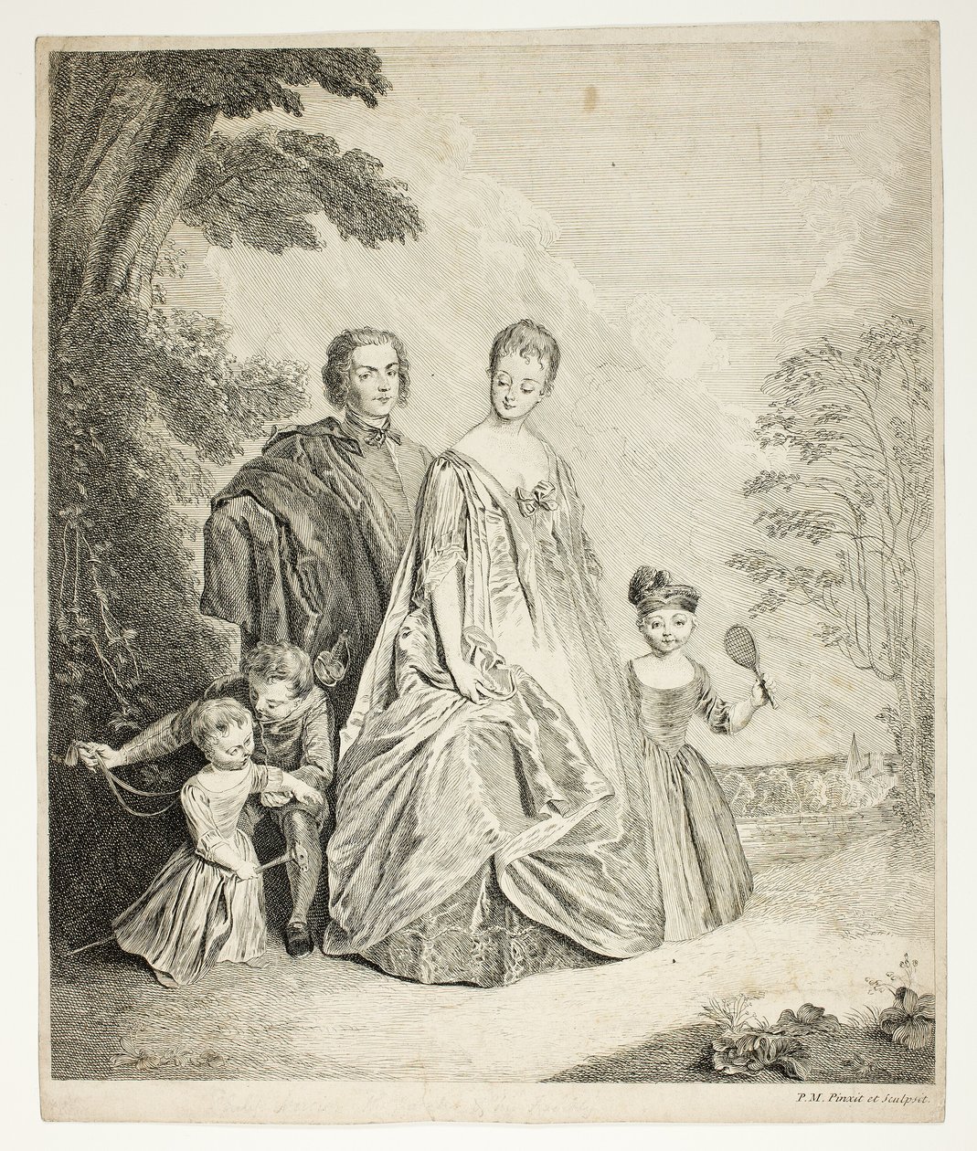 The Family Promenade, also called Philippe Mercier, His First Wife, and ...
