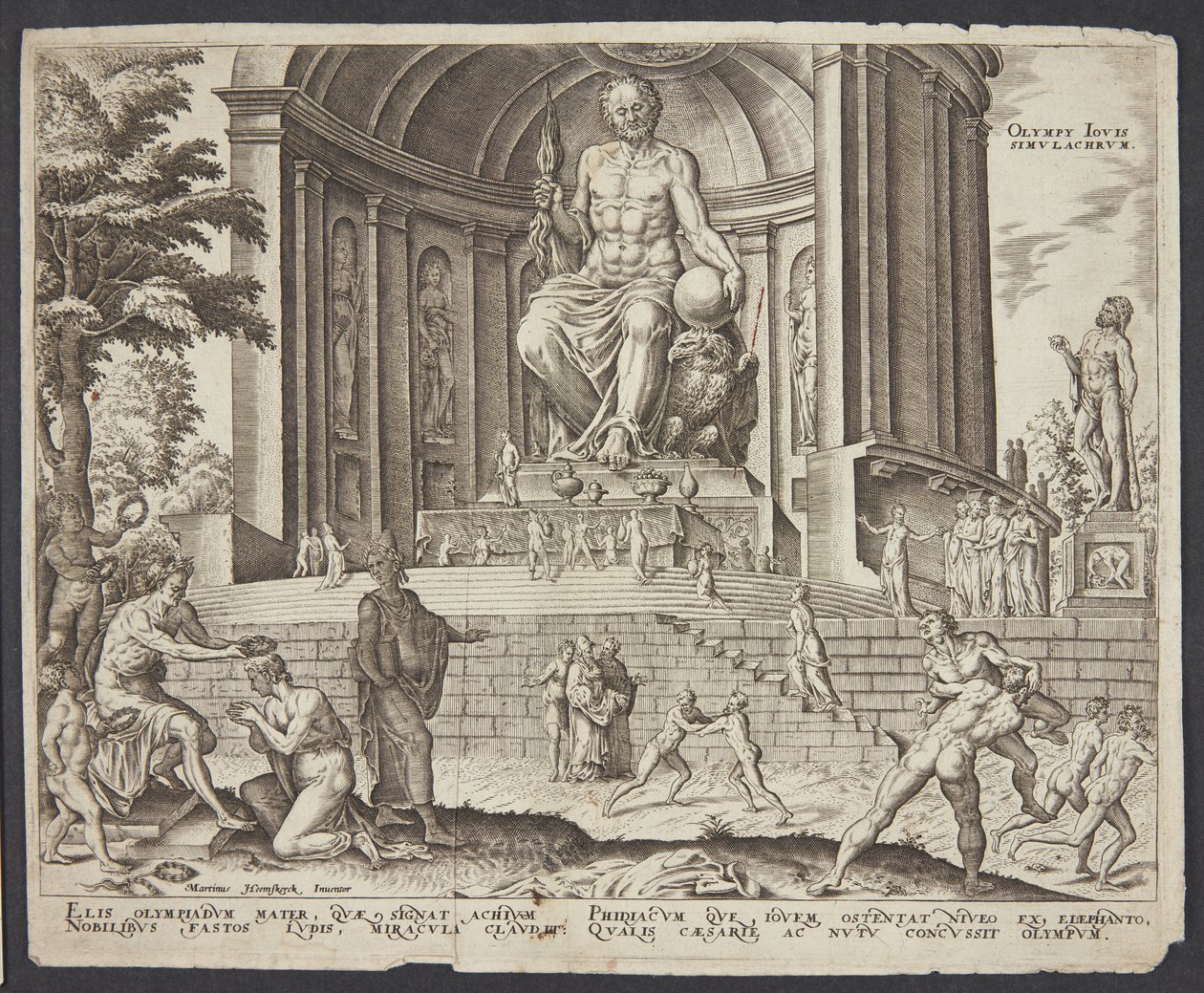 The Statue of Jupiter at Olympia by Philips Galle