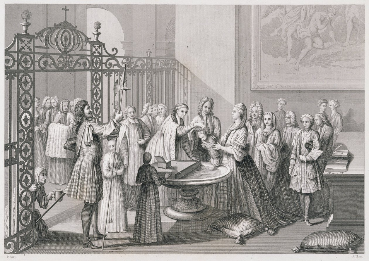 Baptism according to the Church of Rome, engraved by A. Thorn, from ...