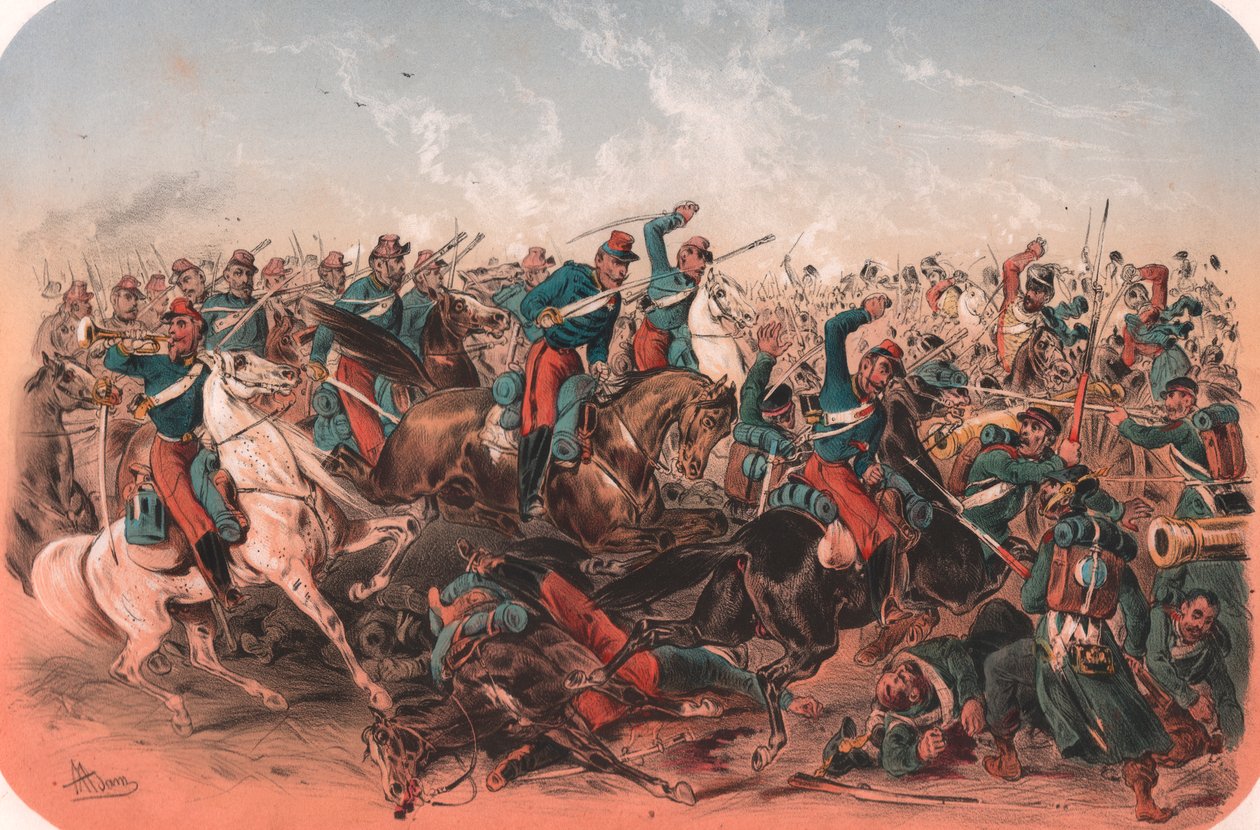 Battle scene, Crimean War, from Episodes de la guerre d'Orient ...