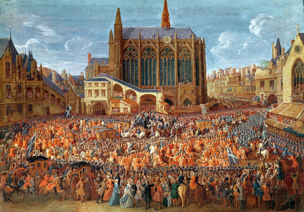 The Departure of Louis XV from Sainte-Chapelle after the 'lit de ...