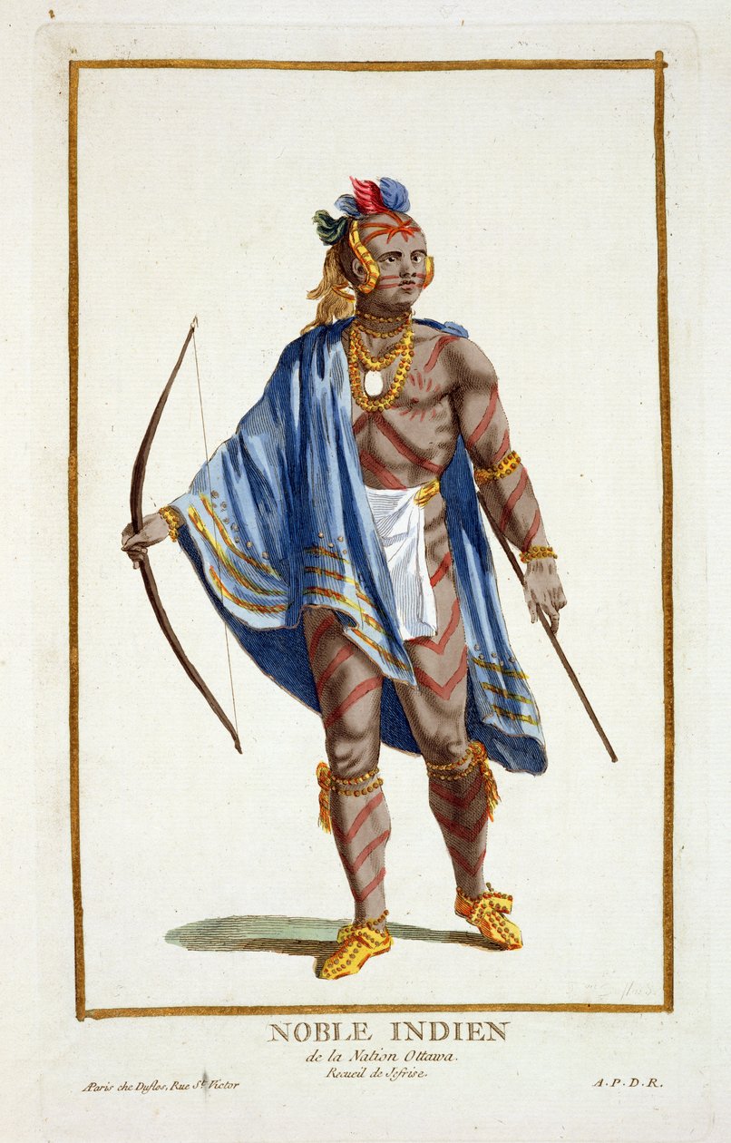 A Noble Indian from the Ottawa Nation, 1780 by Pierre Duflos