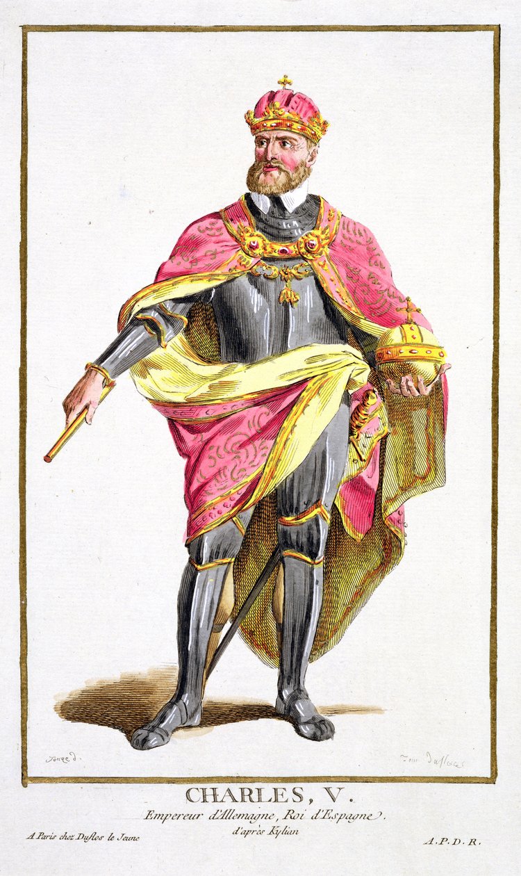 Charles V from 'Receuil des Estampes, representant les Rangs et les ...