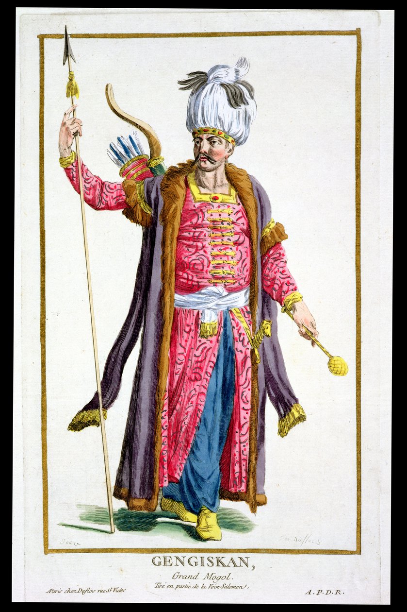 Genghis Khan from 'Receuil des Estampes, representant les Rangs et les ...
