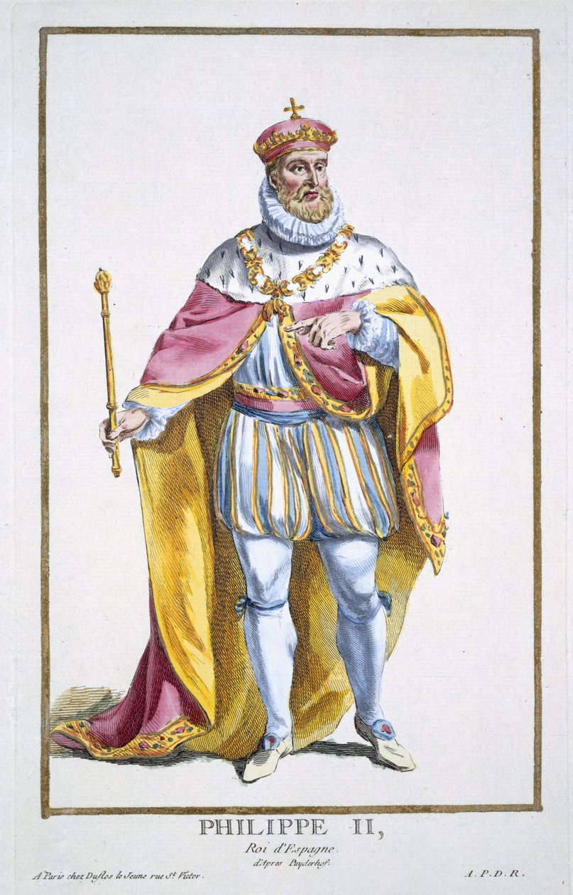 Philip II (1527-98) King of Spain from 'Receuil des Estampes ...