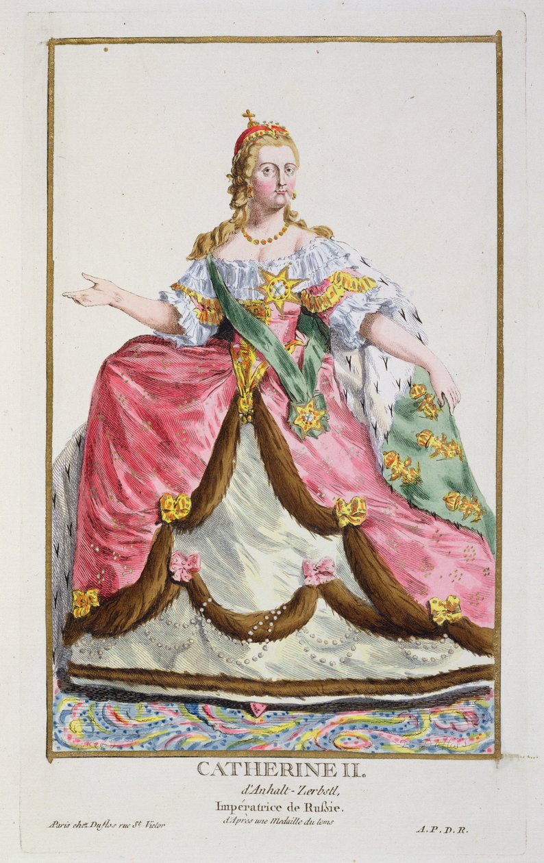 Portrait of Empress Catherine II 'The Great' of Russia, from a ...