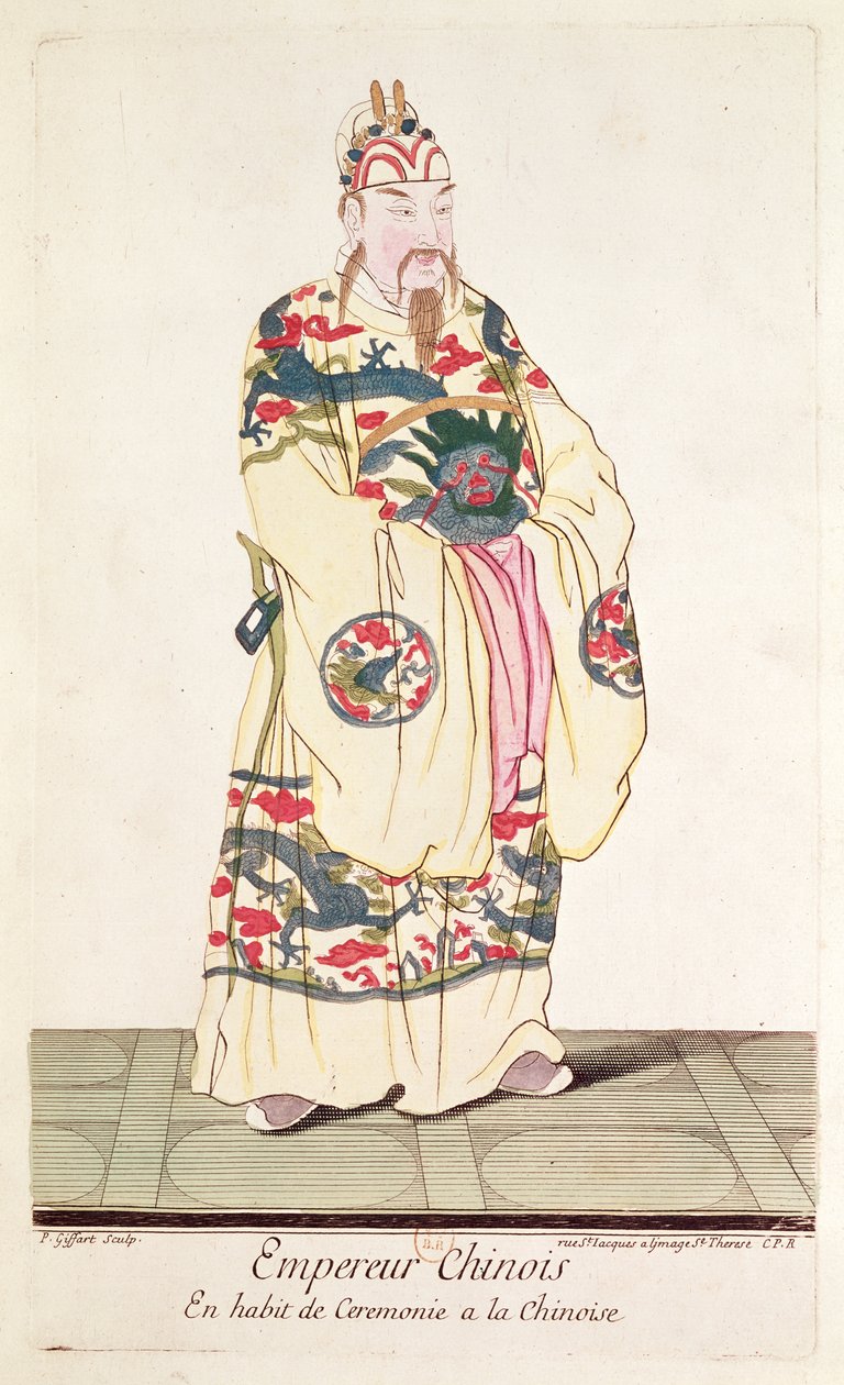 Chinese Emperor in Ceremonial Costume, from 'Estat Present de la Chine ...