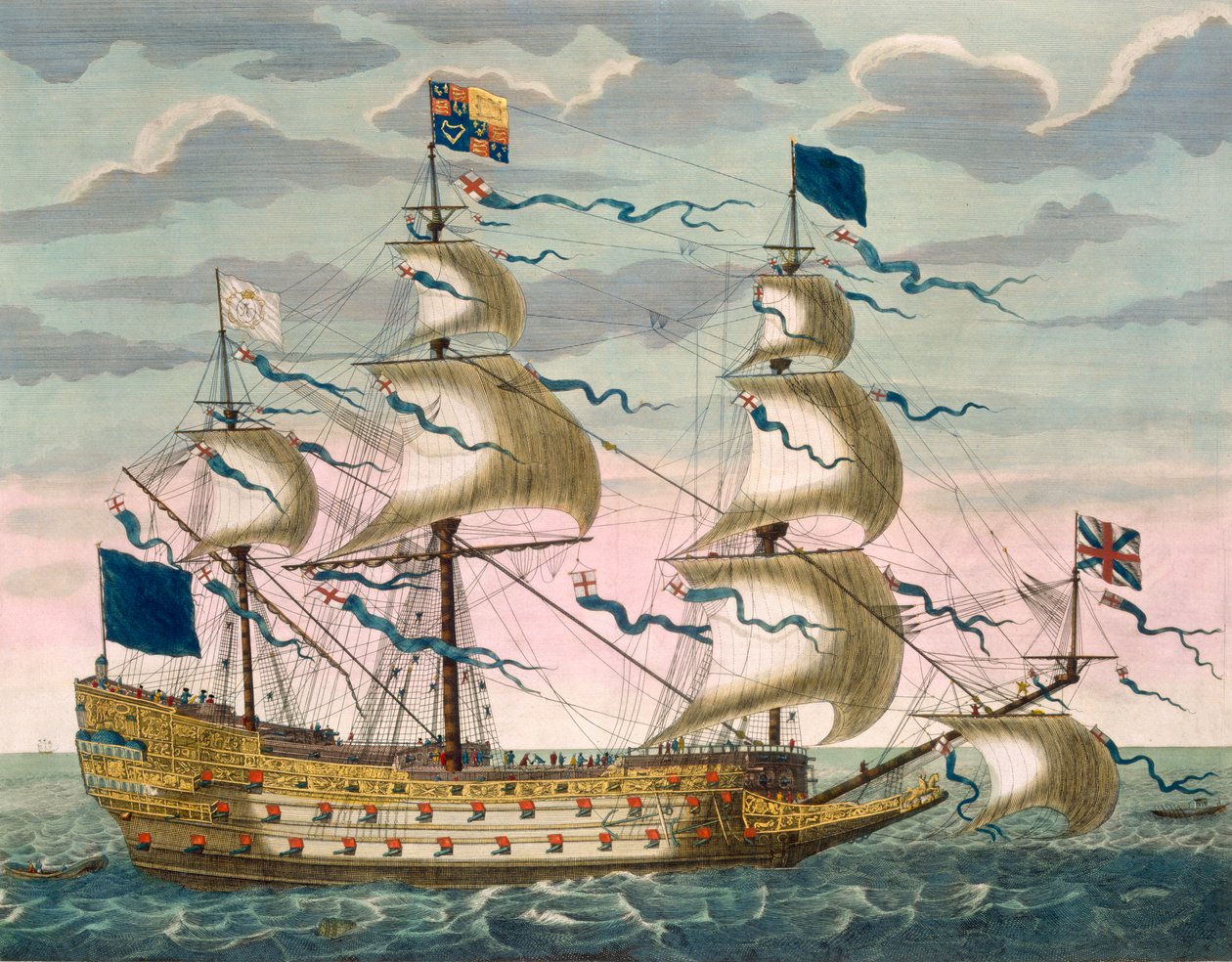 Royal (flagship) of the English fleet, flying the Royal Standard, from ...