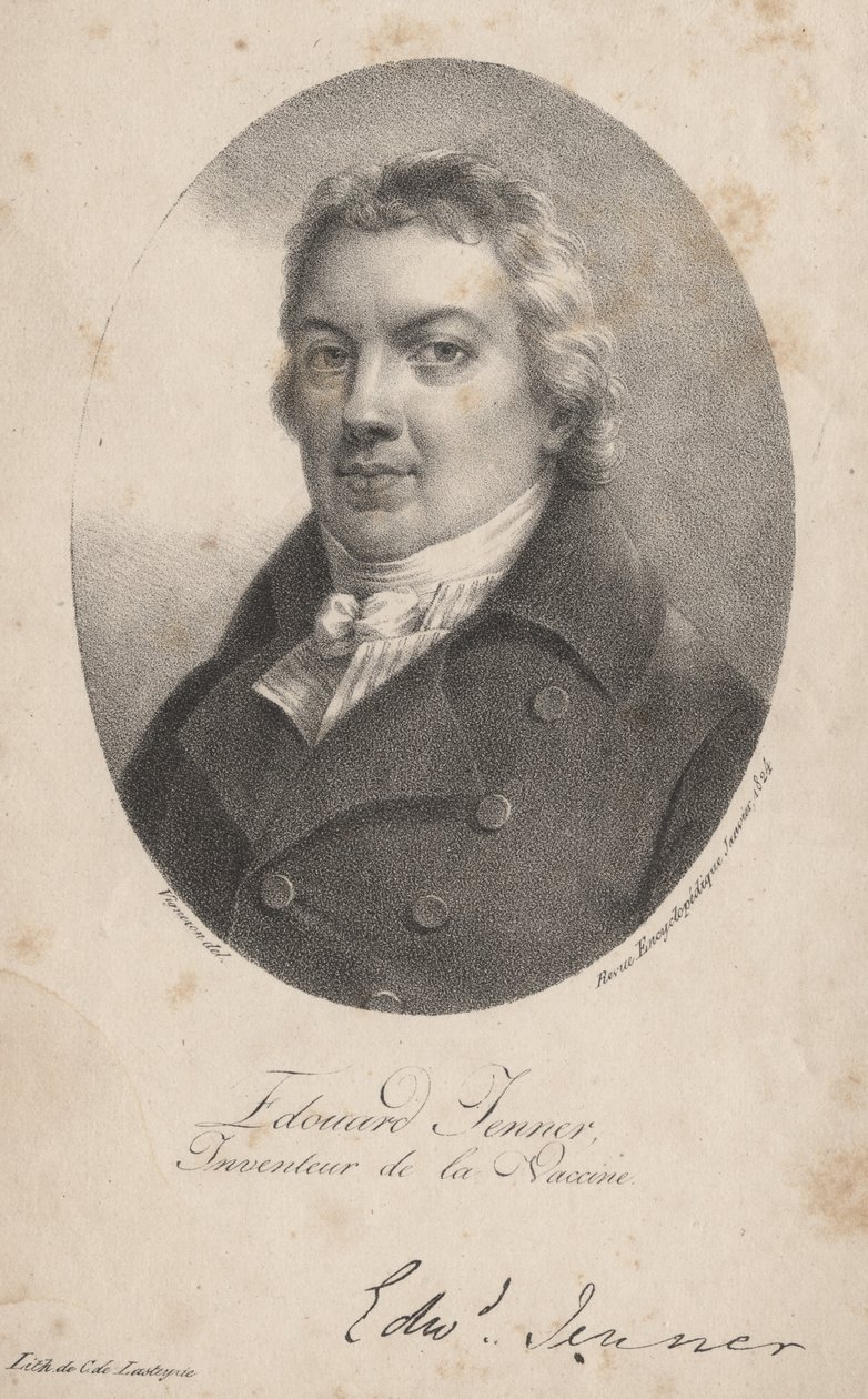 Edouard Jenner, lithograph by Comte Charles Philibert de Lasteyrie