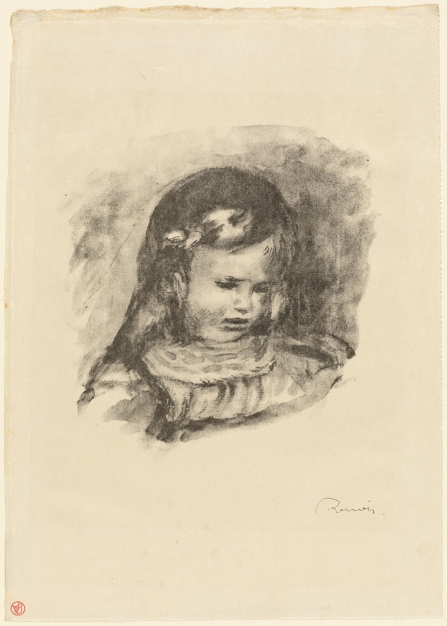 Claude Renoir, Head Lowered by Pierre-Auguste Renoir
