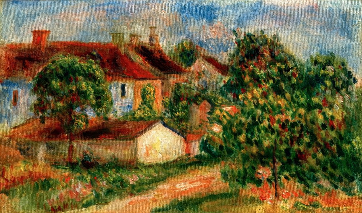 Village Houses, Red Roofs by Pierre-Auguste Renoir