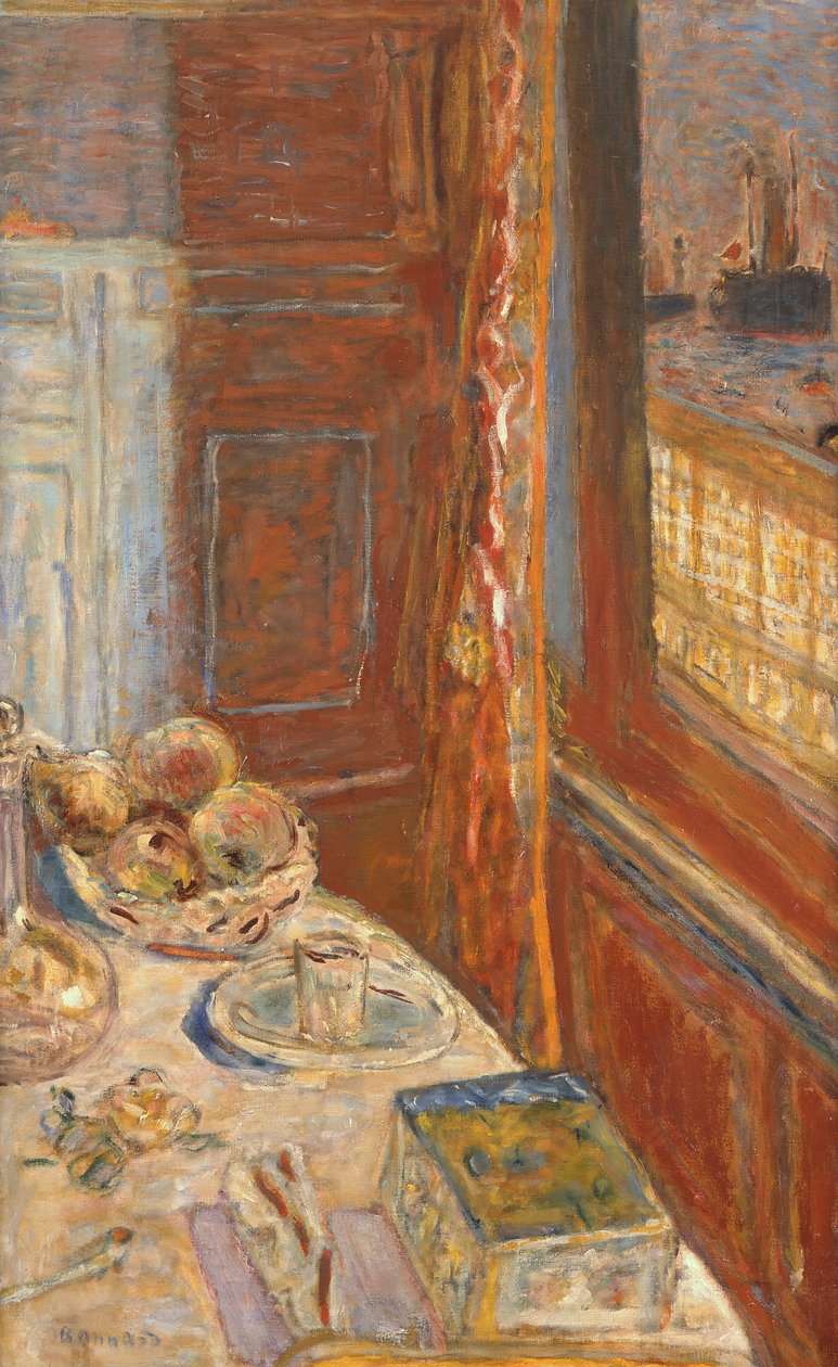 Still Life with Ships Seen Through Window by Pierre Bonnard