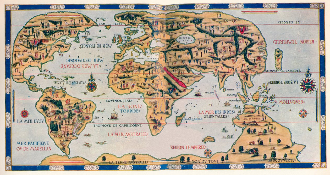 The Dauphin Map of the World by Pierre Desceliers